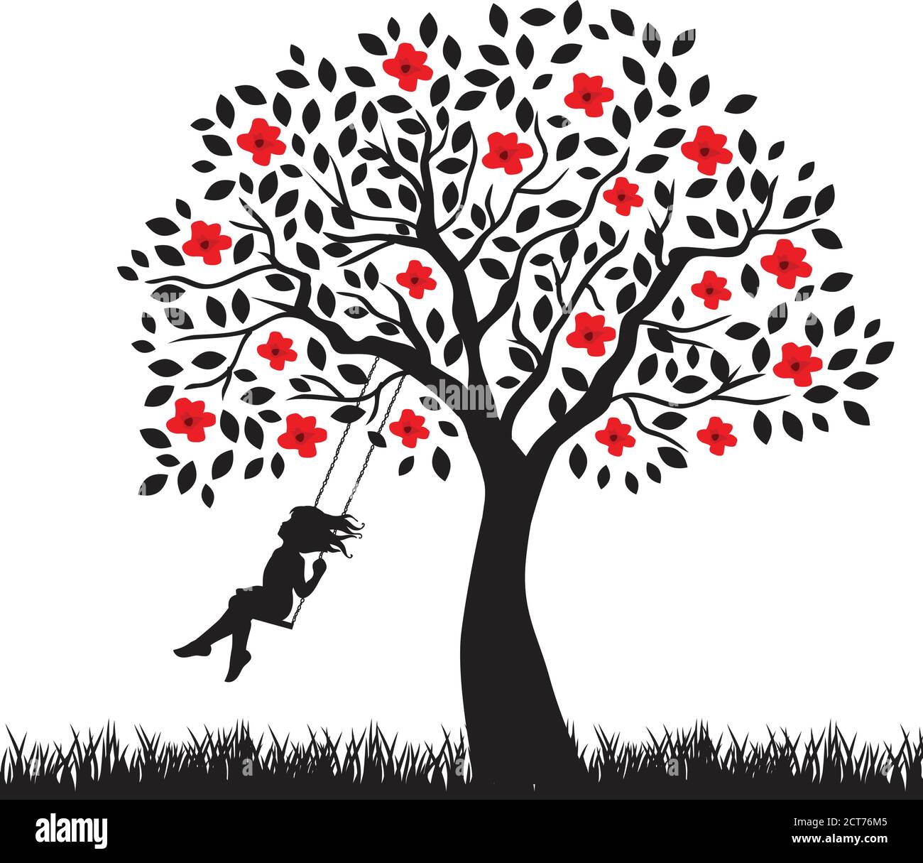 blooming tree swing Stock Vector Image & Art - Alamy
