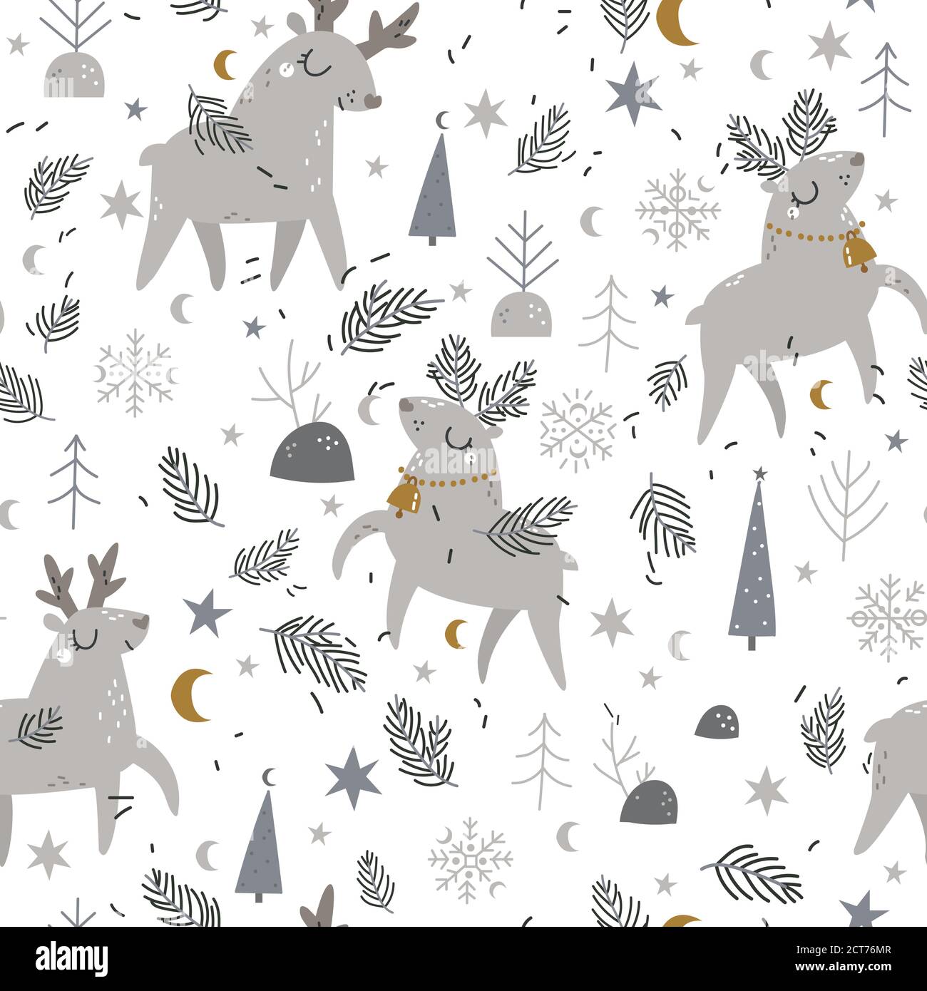 Christmas deer seamless pattern Stock Vector Images - Alamy