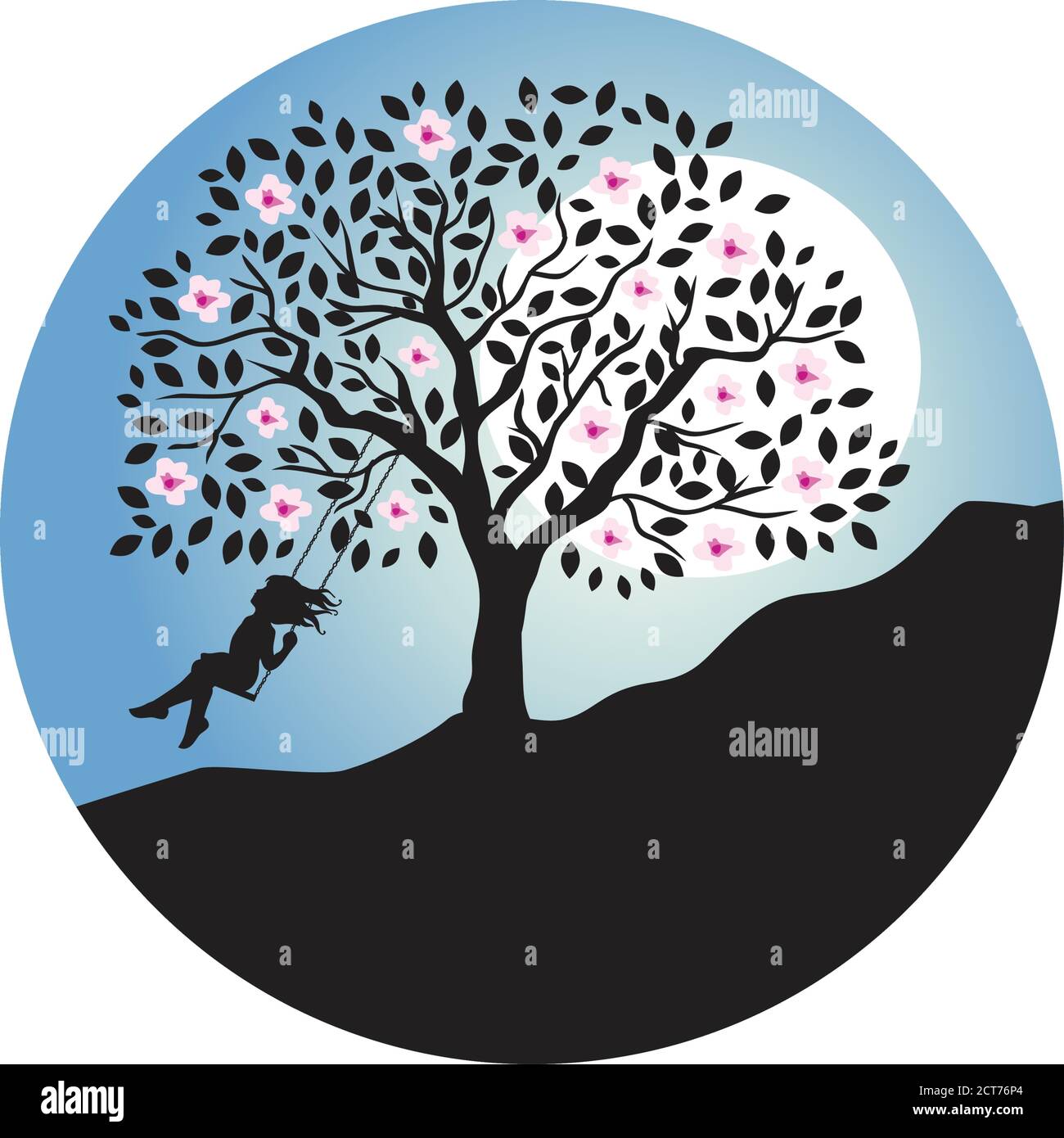 blooming tree swing Stock Vector Image & Art - Alamy