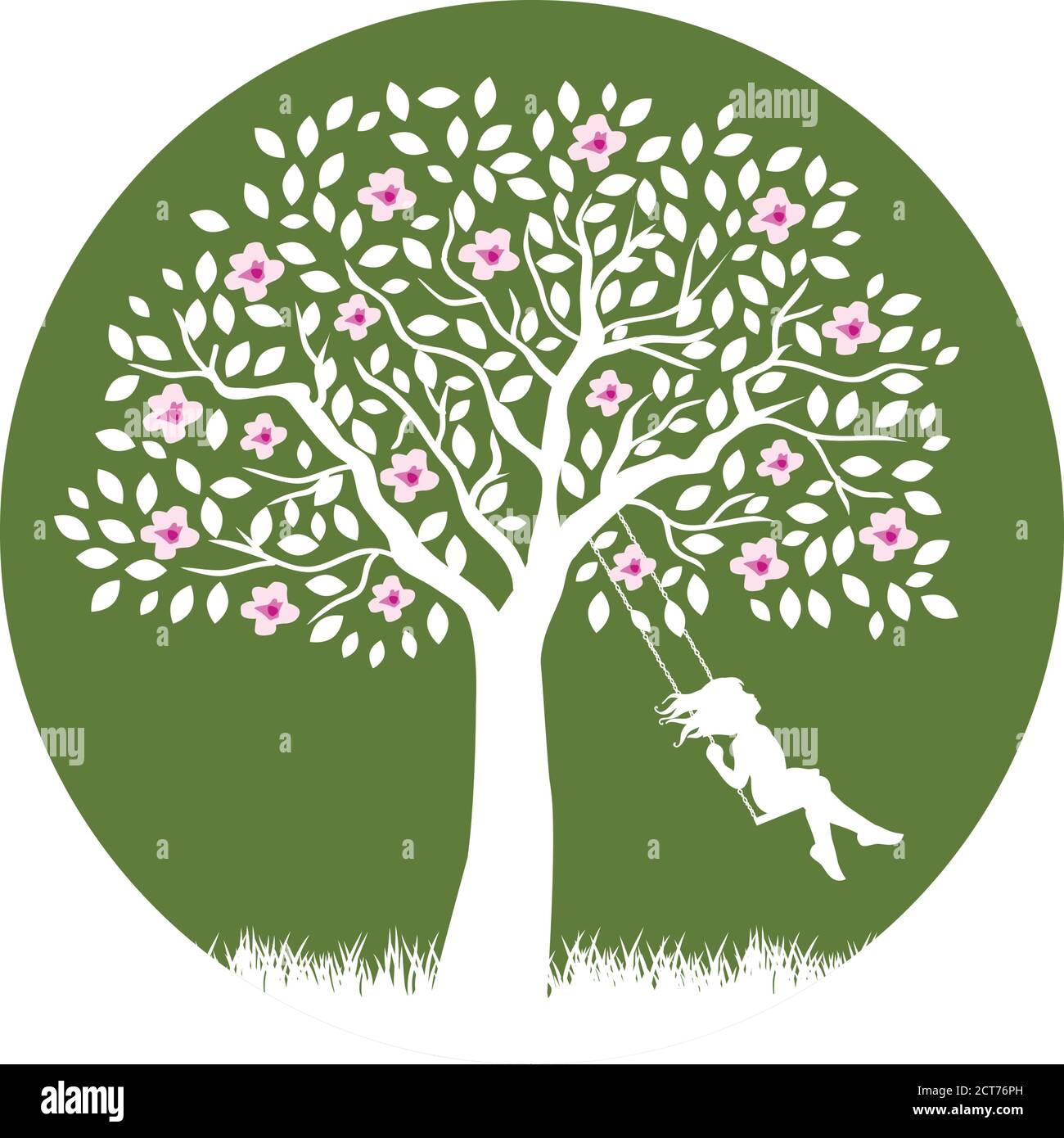 blooming tree swing Stock Vector Image & Art - Alamy
