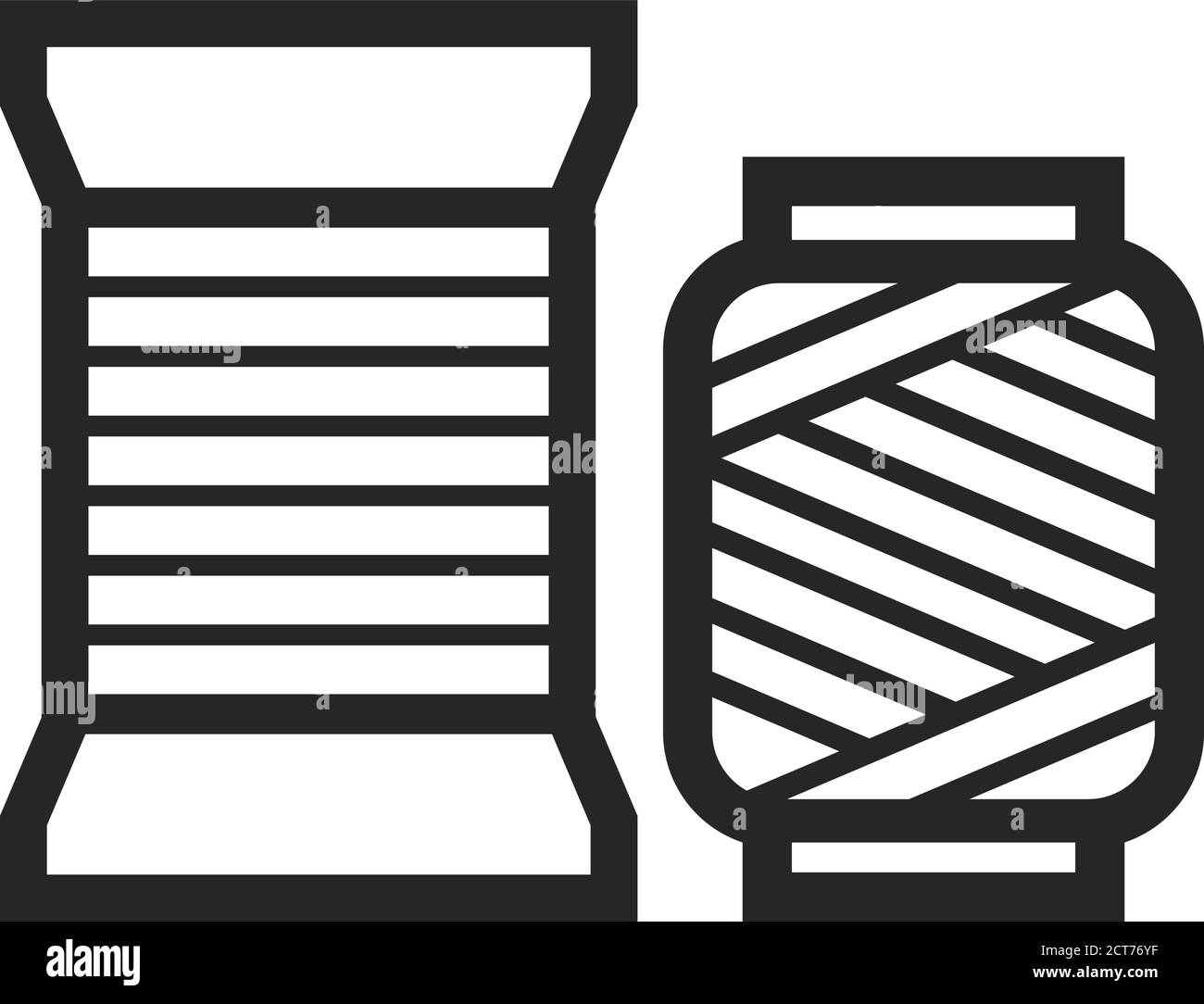 Yarn icon in thick outline style. Black and white monochrome vector ...