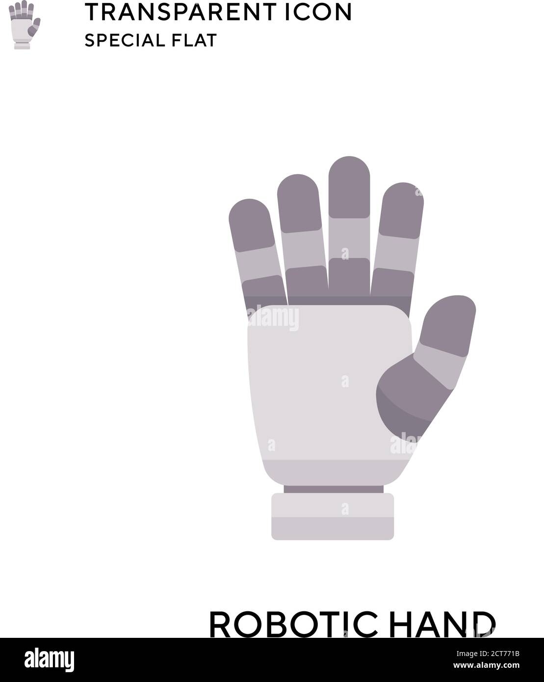 Robotic hand vector icon. Flat style illustration. EPS 10 vector Stock ...