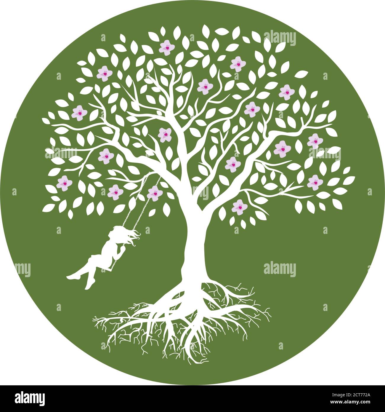 blooming tree swing Stock Vector Image & Art - Alamy