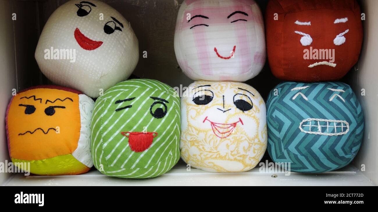 Lot of handmade colored smiley faces soft toys,handmade colored smiley ...