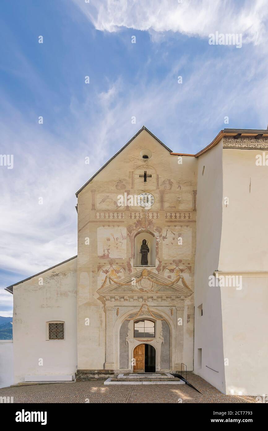 Facade of the ancient Benedictine Abbey of Monte Maria (Abtei ...