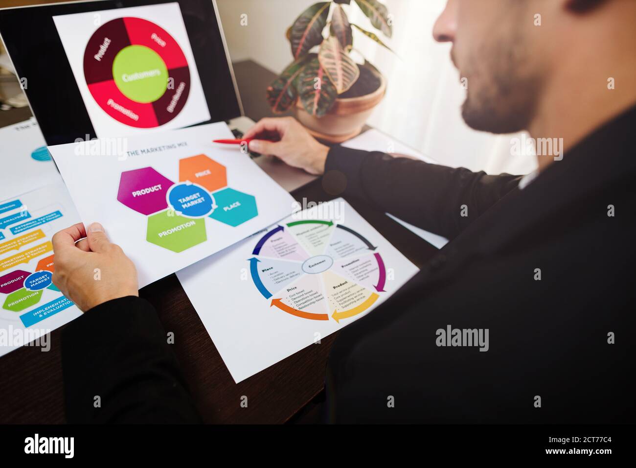 marketing product manager holding marketing promotion plan Stock Photo ...
