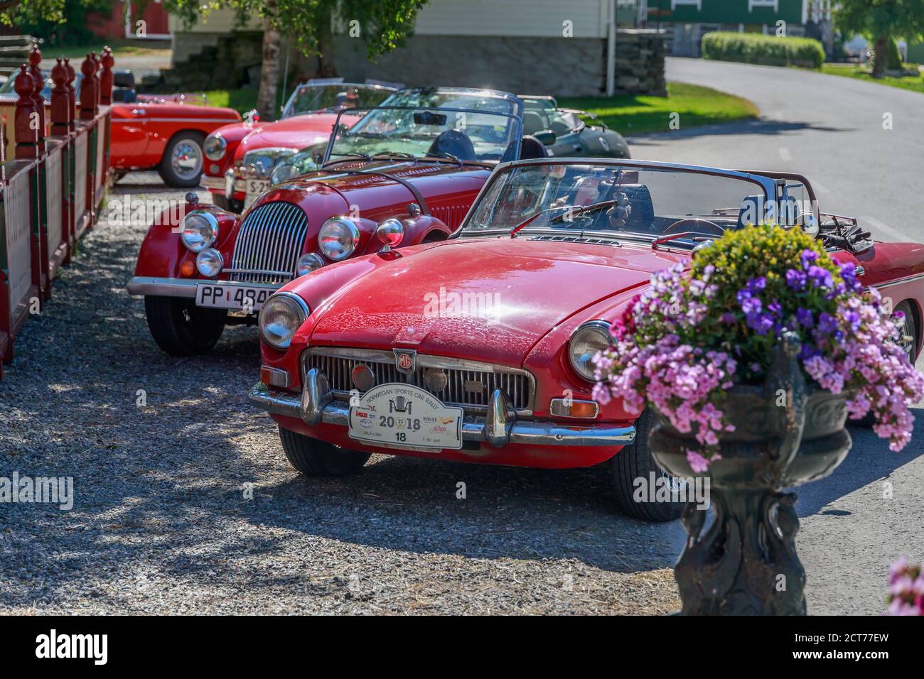 OYE, NORWAY - 2018 JUNE 09. Norwegian sports cars club parked outside ...