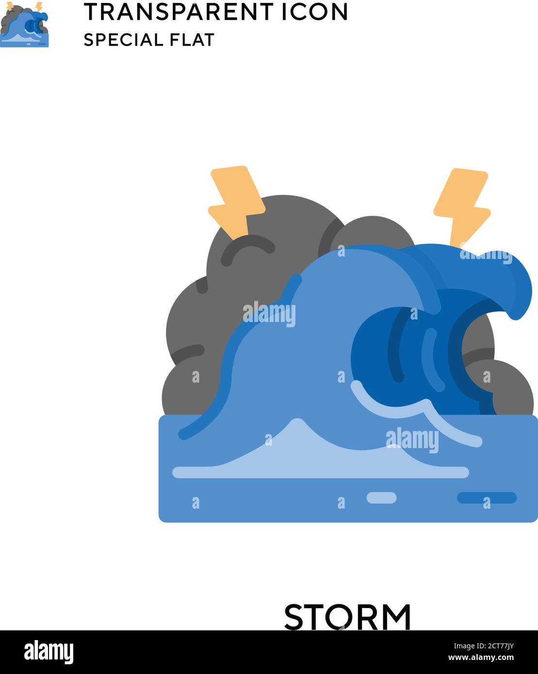 Lightning clouds stormy weather nature illustration Cut Out Stock ...