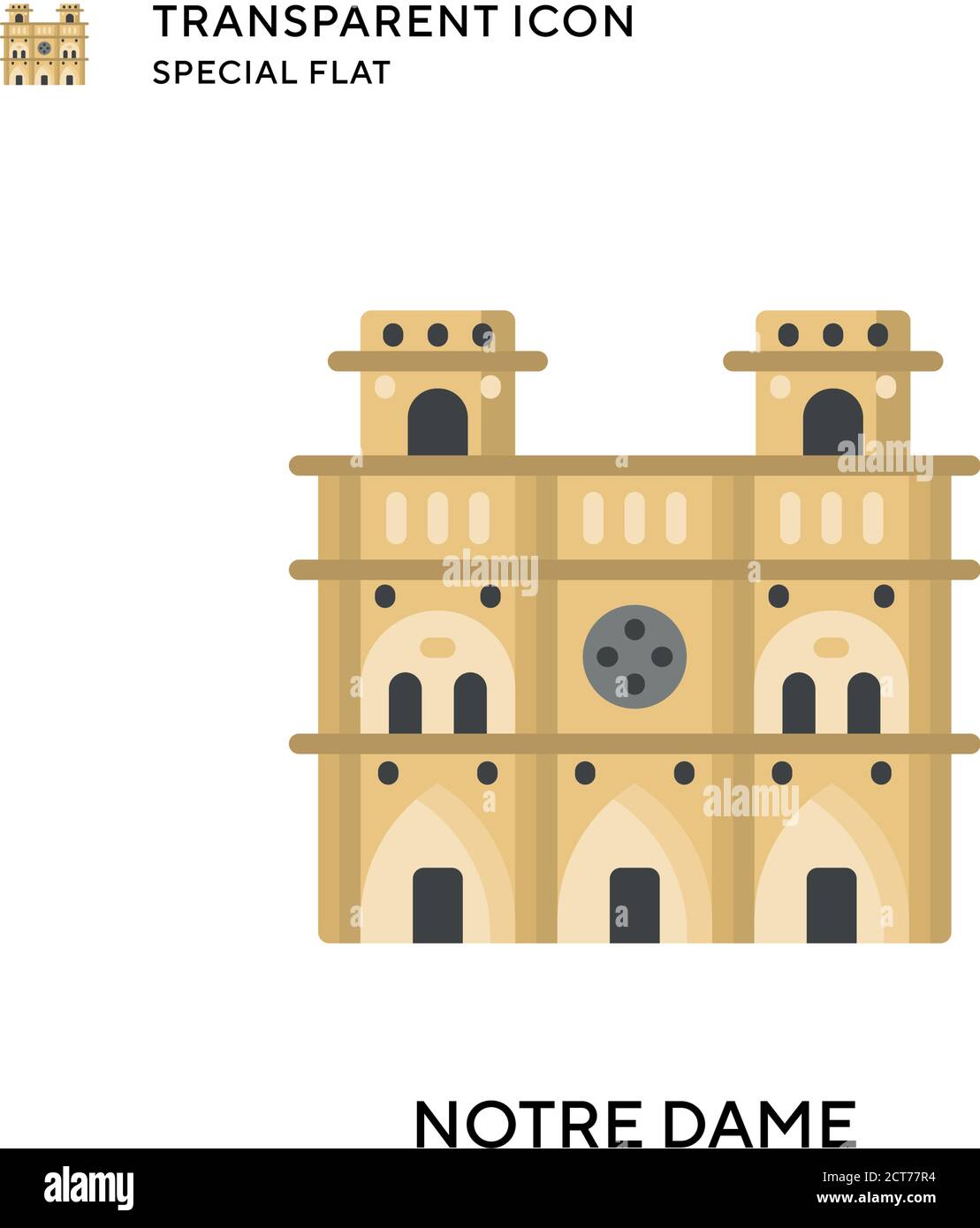 Notre dame vector icon. Flat style illustration. EPS 10 vector Stock ...