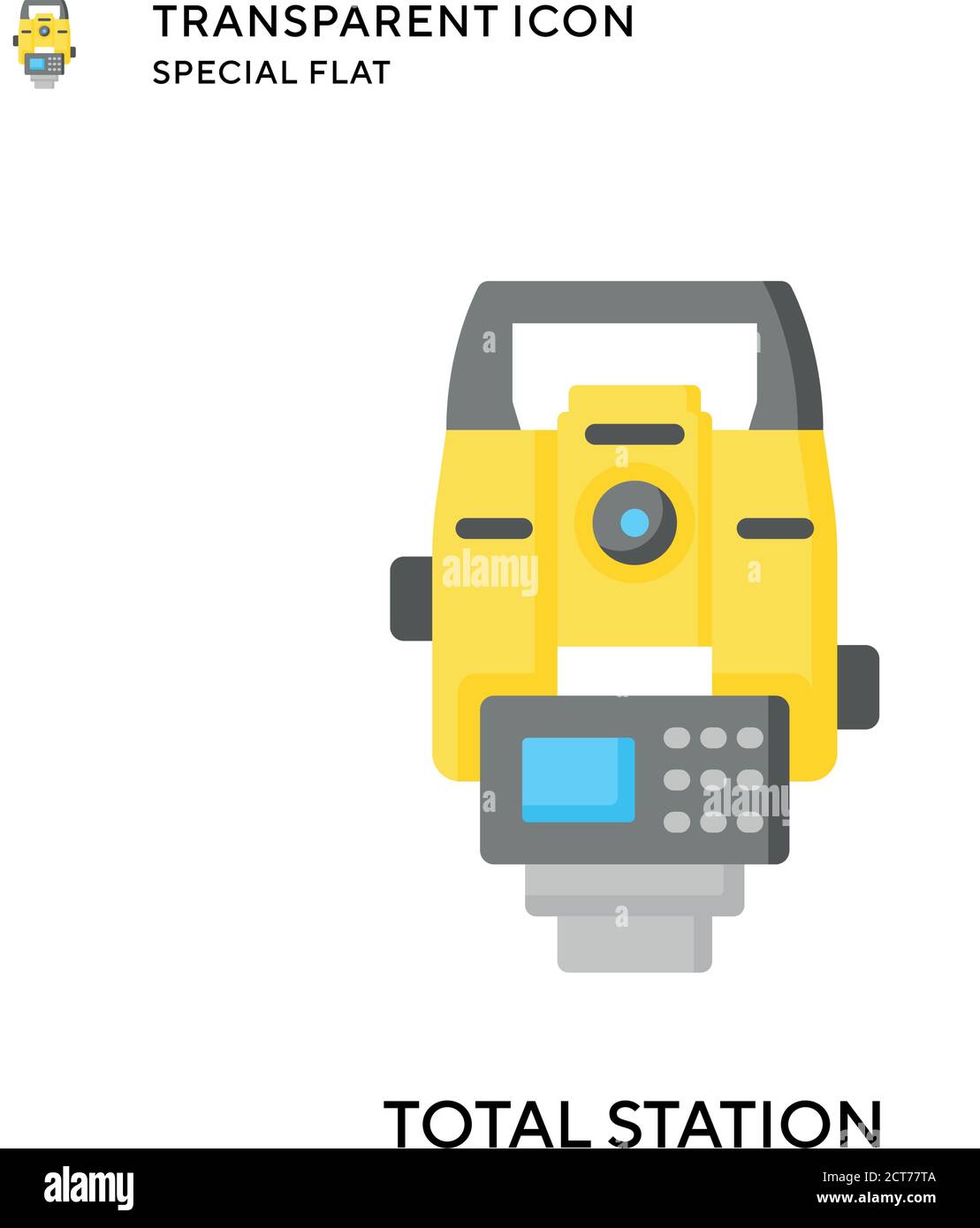 Total station vector icon. Flat style illustration. EPS 10 vector Stock ...