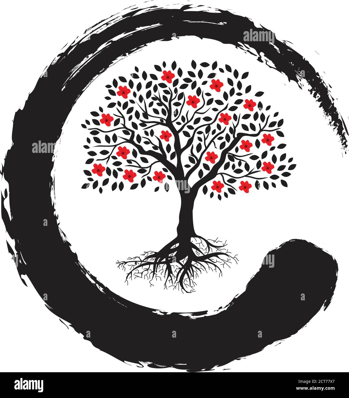 blossom tree inside zen symbol Stock Vector Image & Art - Alamy
