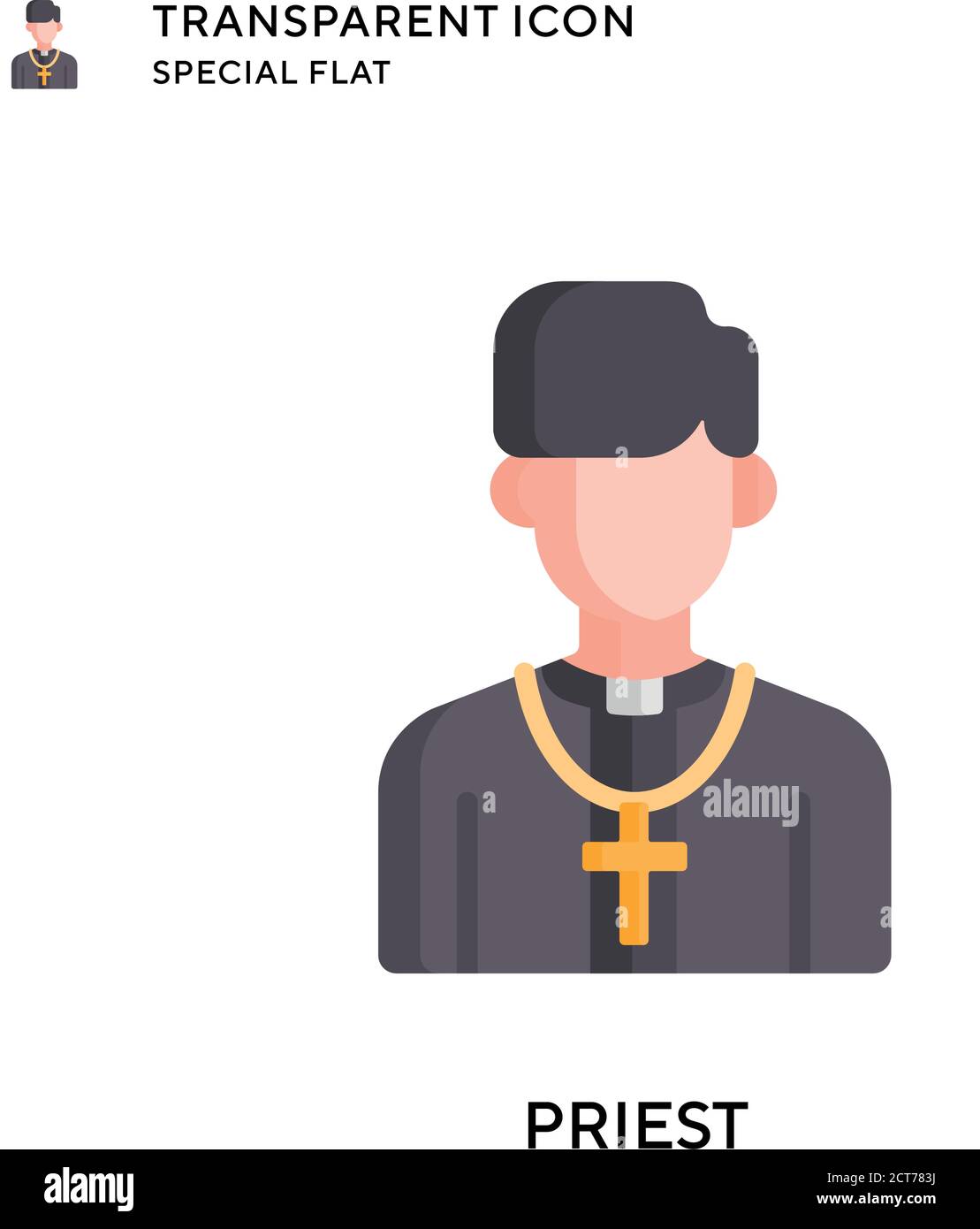 Priest vector icon. Flat style illustration. EPS 10 vector Stock Vector ...
