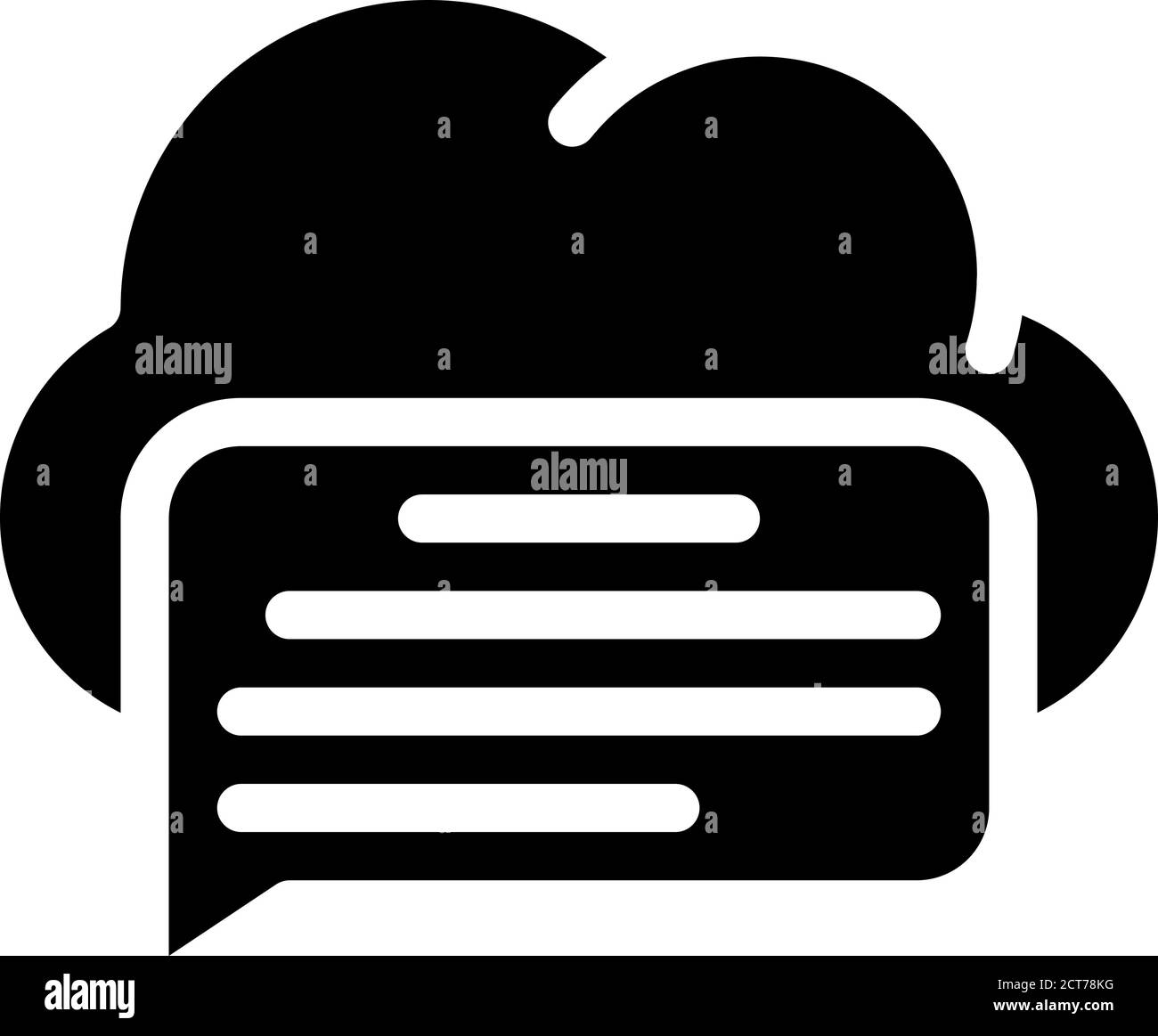 messaging cloud storage glyph icon vector illustration Stock Vector ...
