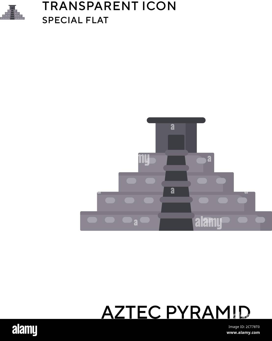 Aztec pyramid vector icon. Flat style illustration. EPS 10 vector Stock ...