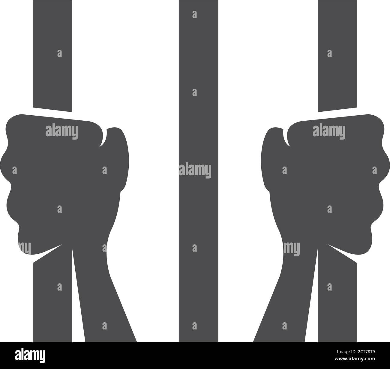 Jail icon in single color. Law guilty criminal behind bars. Vector ...