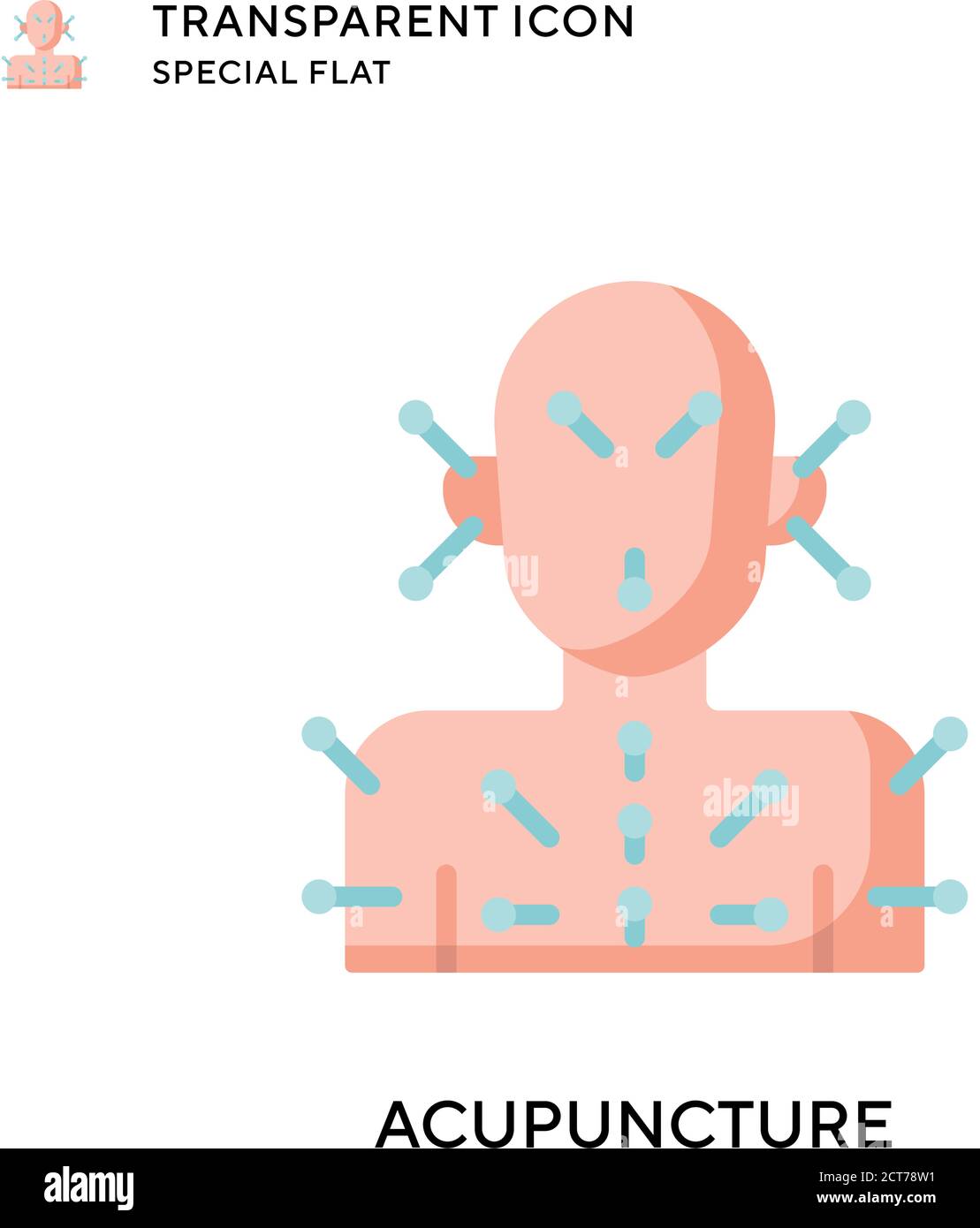 Acupuncture vector icon. Flat style illustration. EPS 10 vector Stock ...