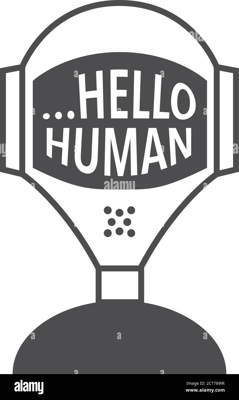 Robot icon in black and white. Industrial technology vector ...