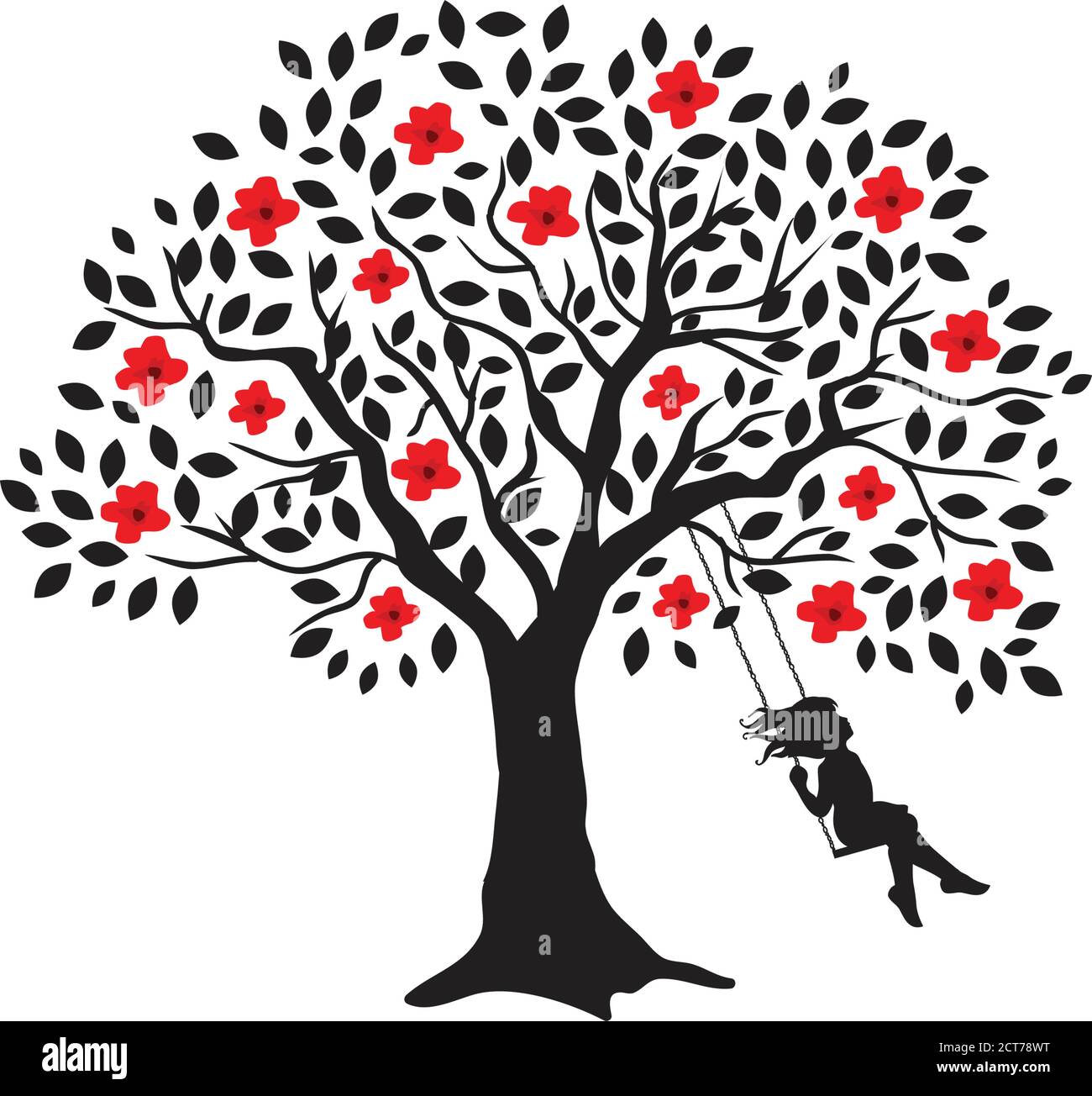 blooming tree swing Stock Vector Image & Art - Alamy