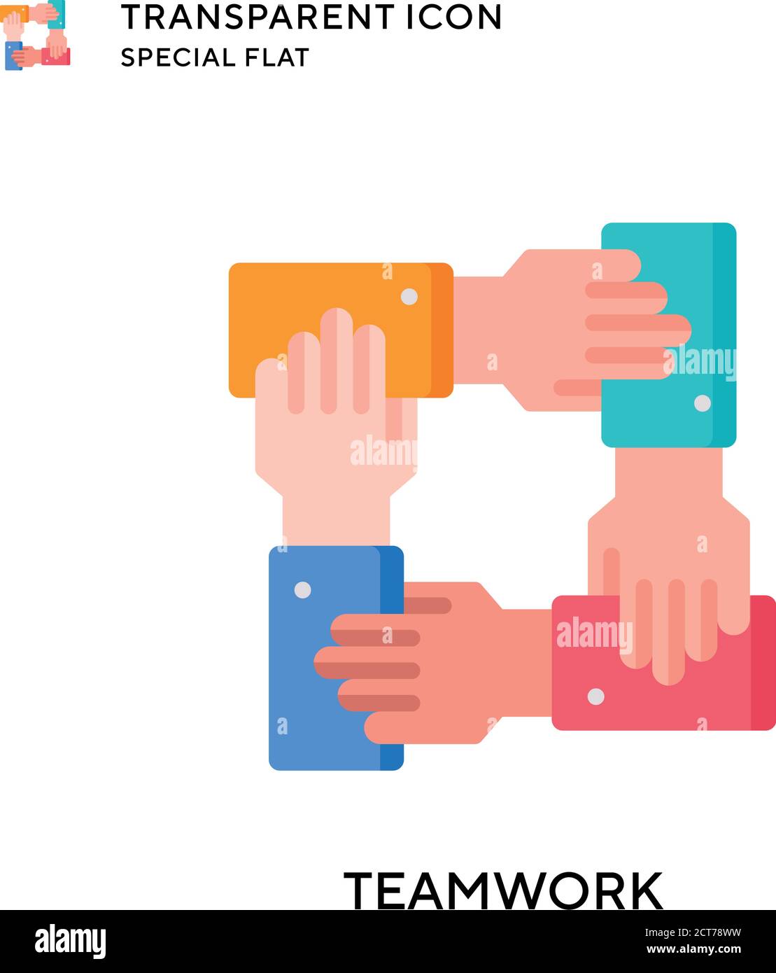 Teamwork vector icon. Flat style illustration. EPS 10 vector Stock ...