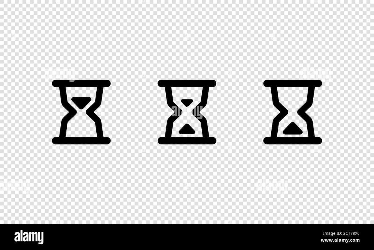 Hourglasses icon set. Sand time. Vector on isolated transparent ...
