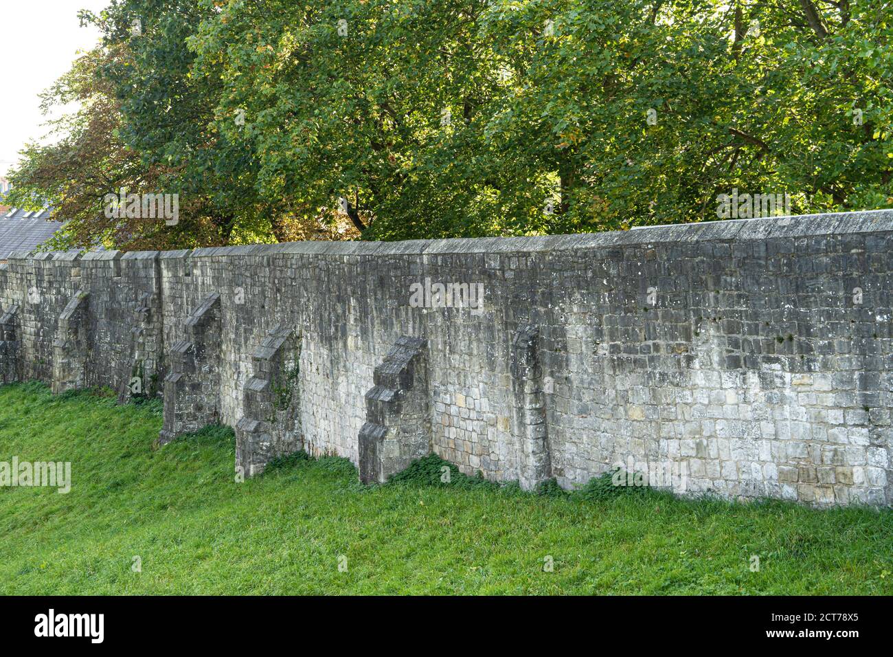 Medieval city walls built as a defence, York, UK Stock Photo - Alamy