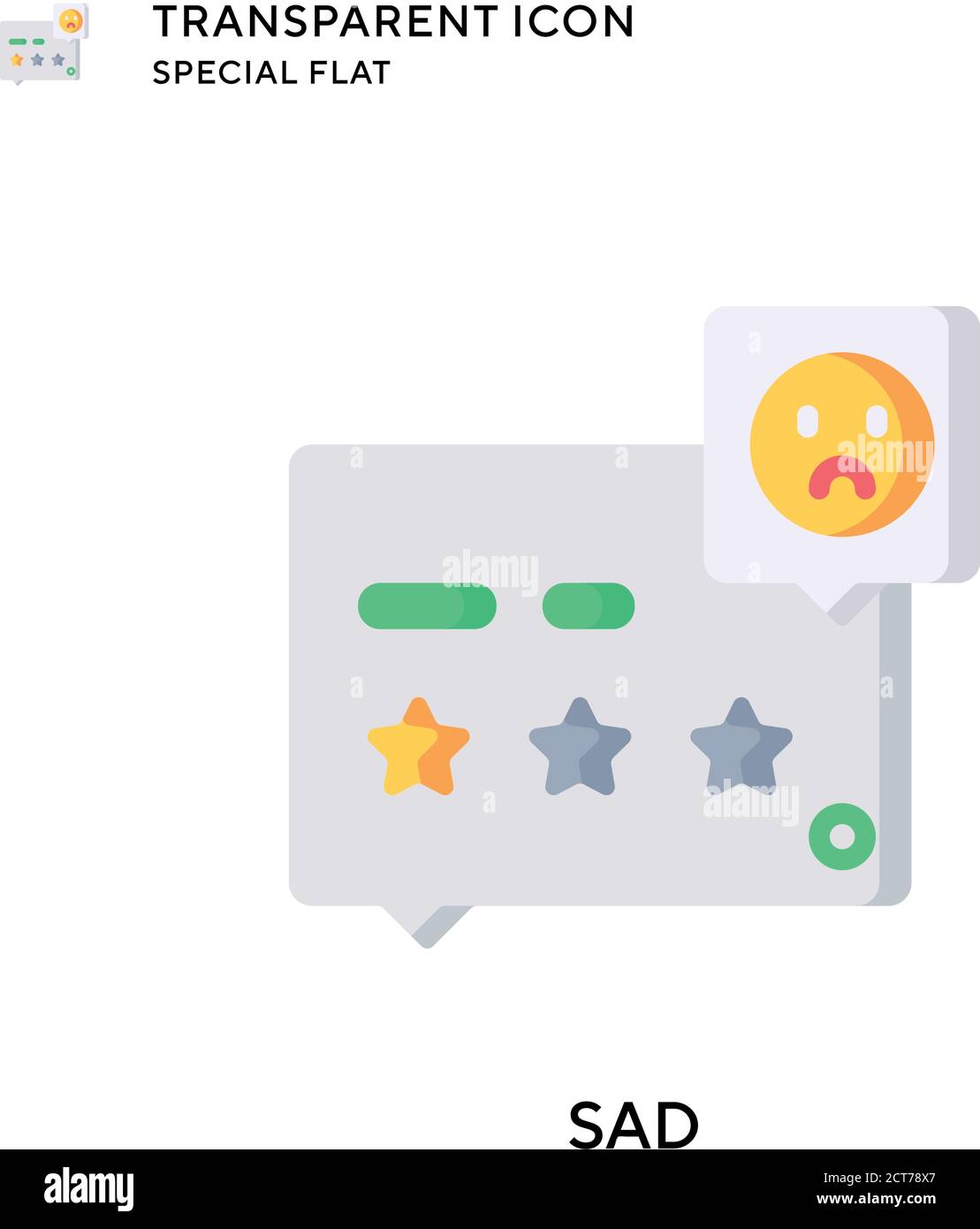 Sad vector icon. Flat style illustration. EPS 10 vector Stock Vector ...