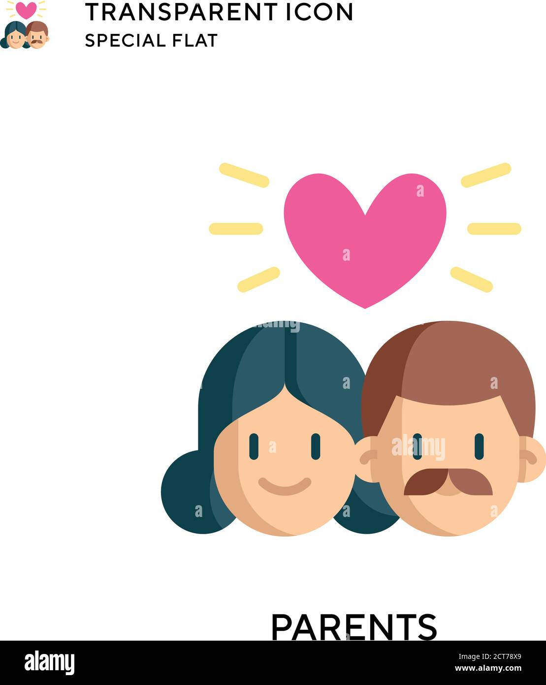 Parents vector icon. Flat style illustration. EPS 10 vector Stock ...