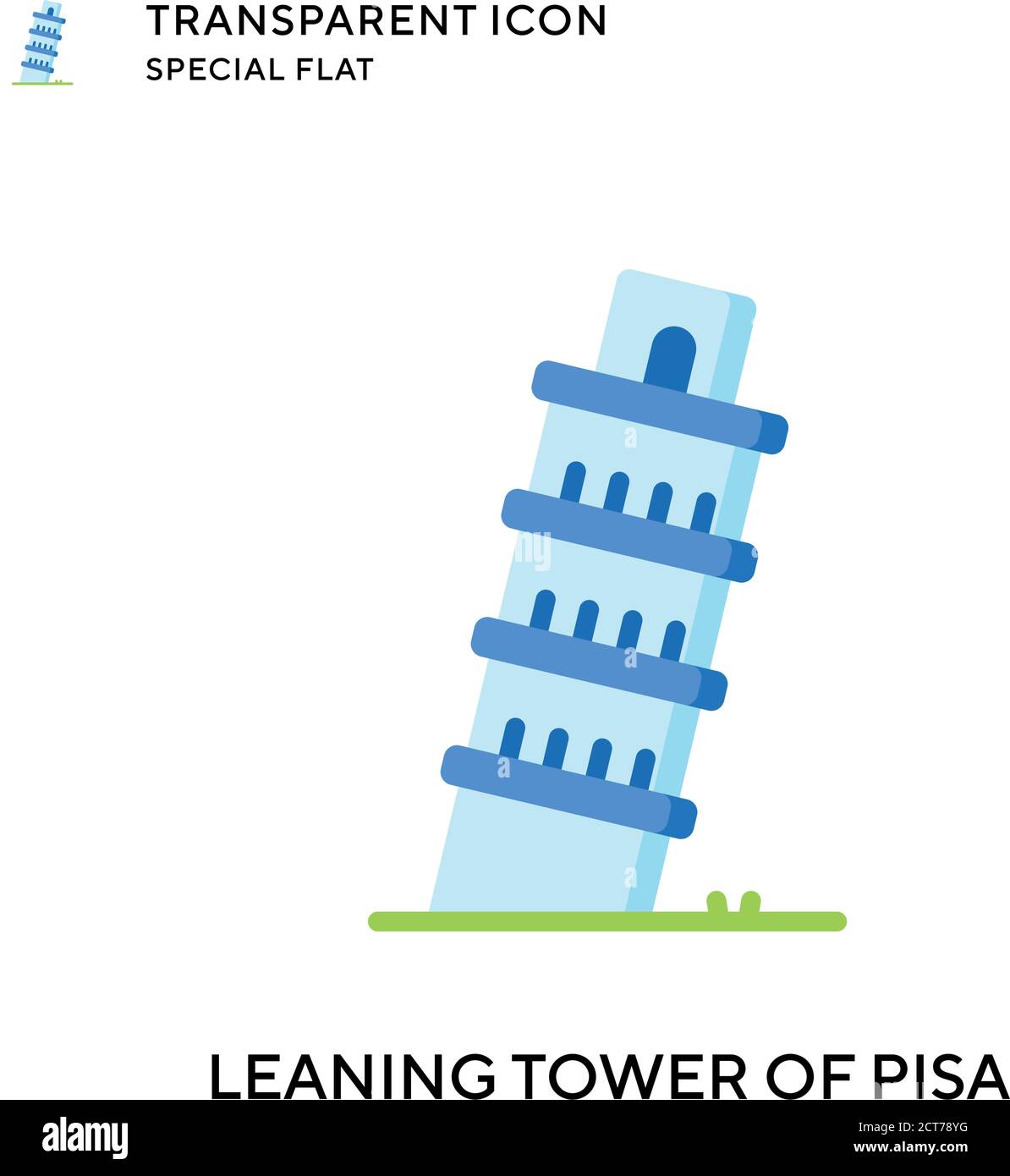 Leaning tower of pisa vector icon. Flat style illustration. EPS 10 ...
