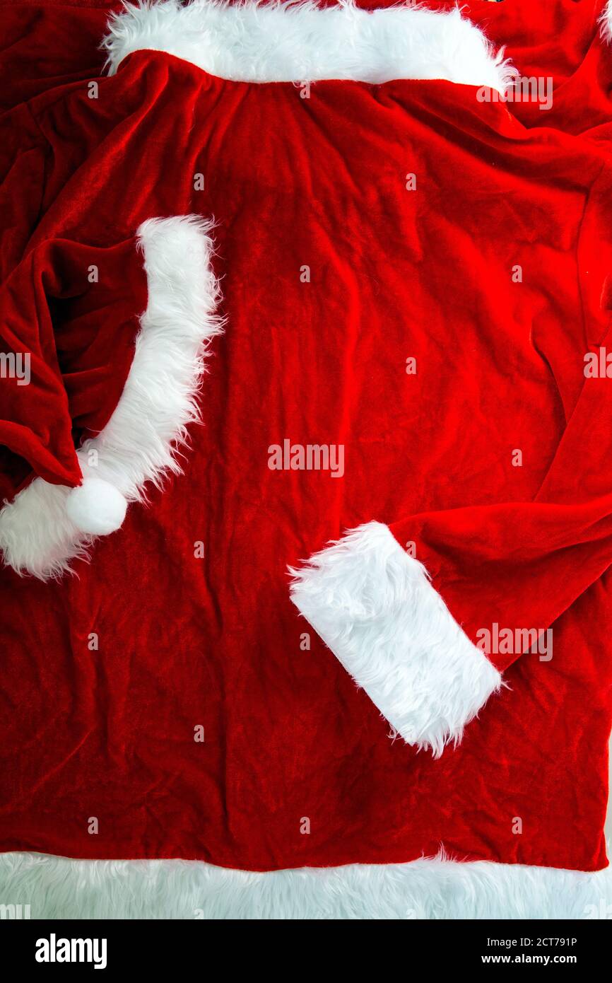 Santa Claus suit, costume fabric background texture, Christmas concept ...