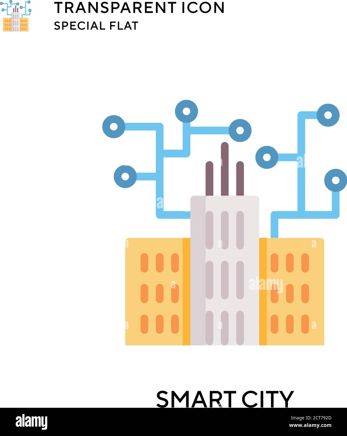 Smart city vector icon. Flat style illustration. EPS 10 vector Stock ...
