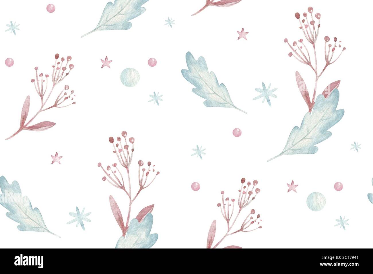 Winter merry christmas seamless nature xmas pattern with cones branch ...