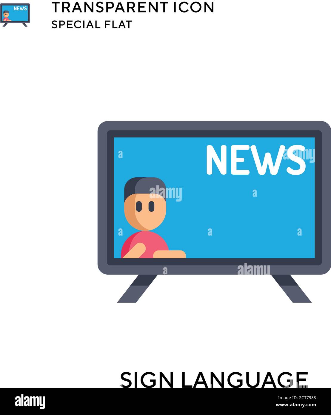 Sign language vector icon. Flat style illustration. EPS 10 vector Stock ...