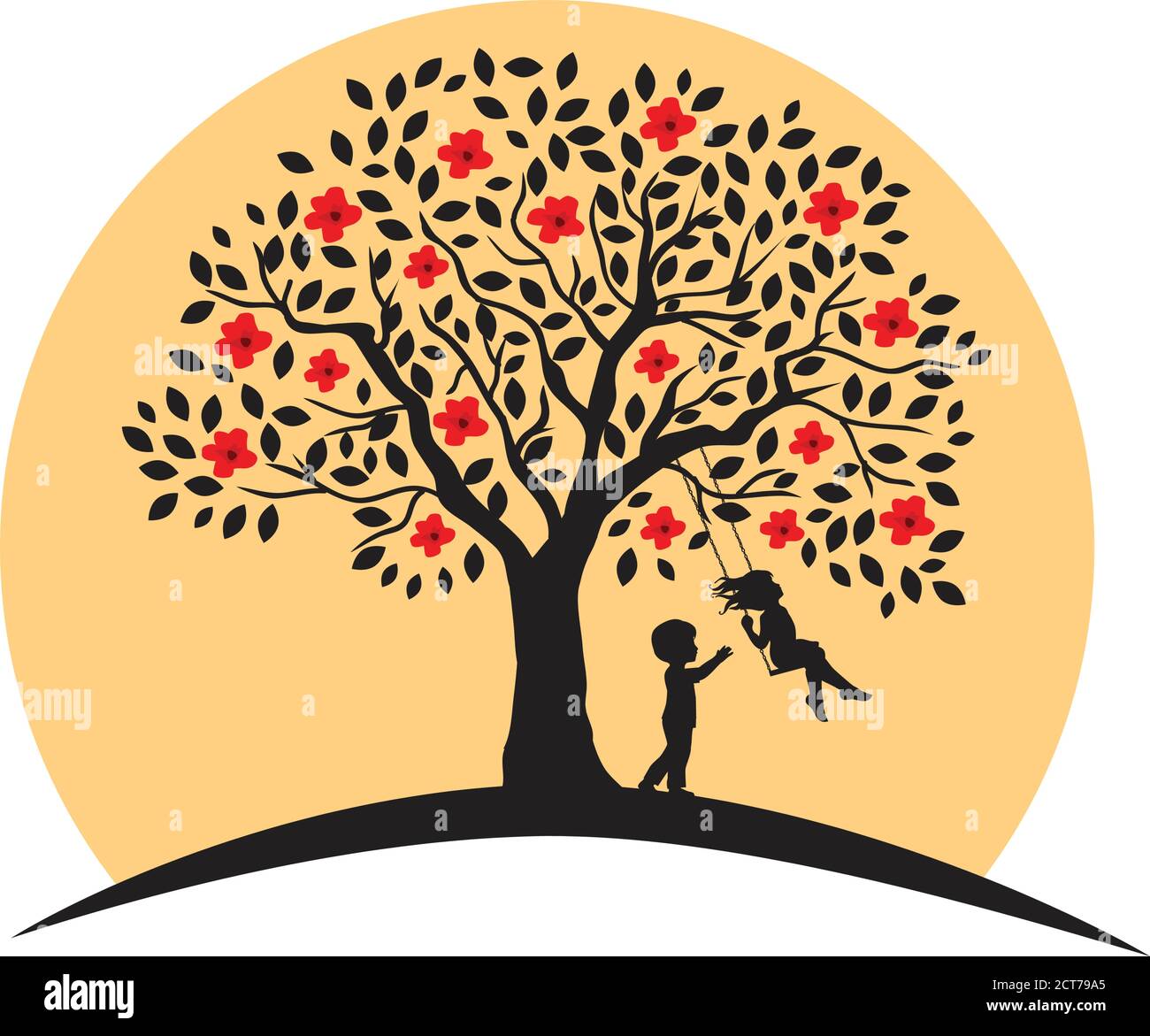blooming tree swing Stock Vector Image & Art - Alamy