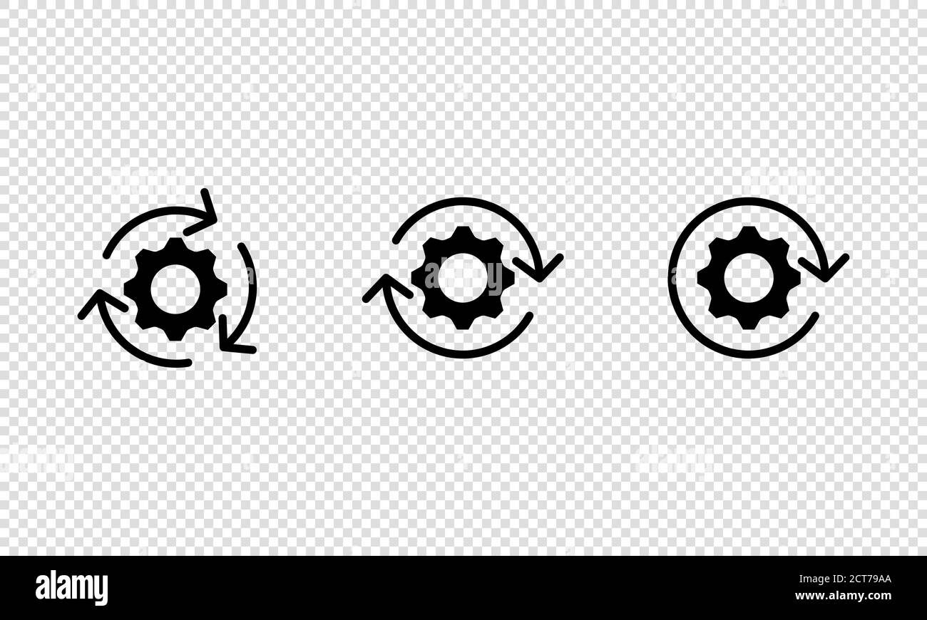 Setting gear icon. Machine gear symbol. Vector on isolated transparent ...