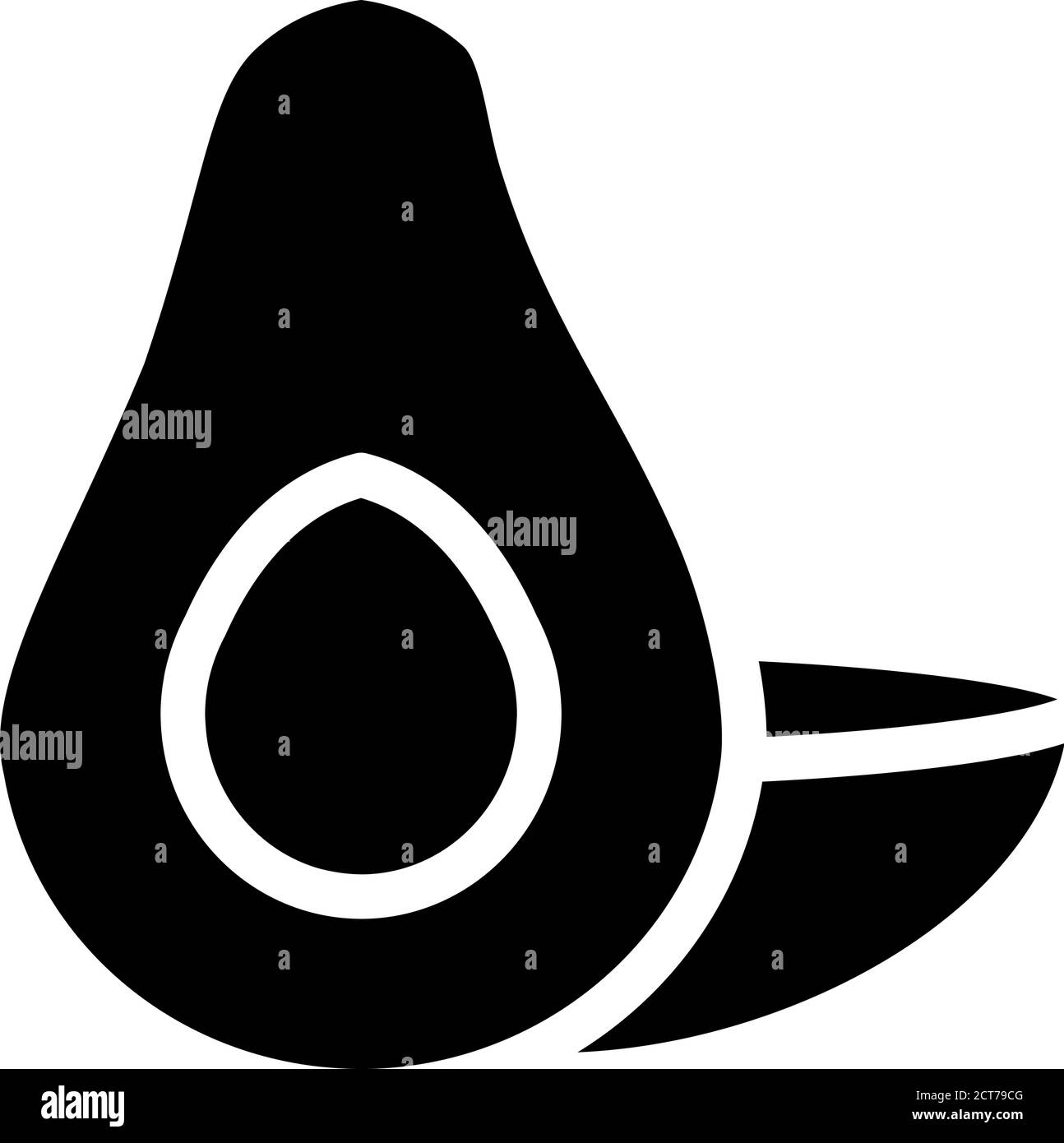 avocado vegetable glyph icon vector symbol illustration Stock Vector ...