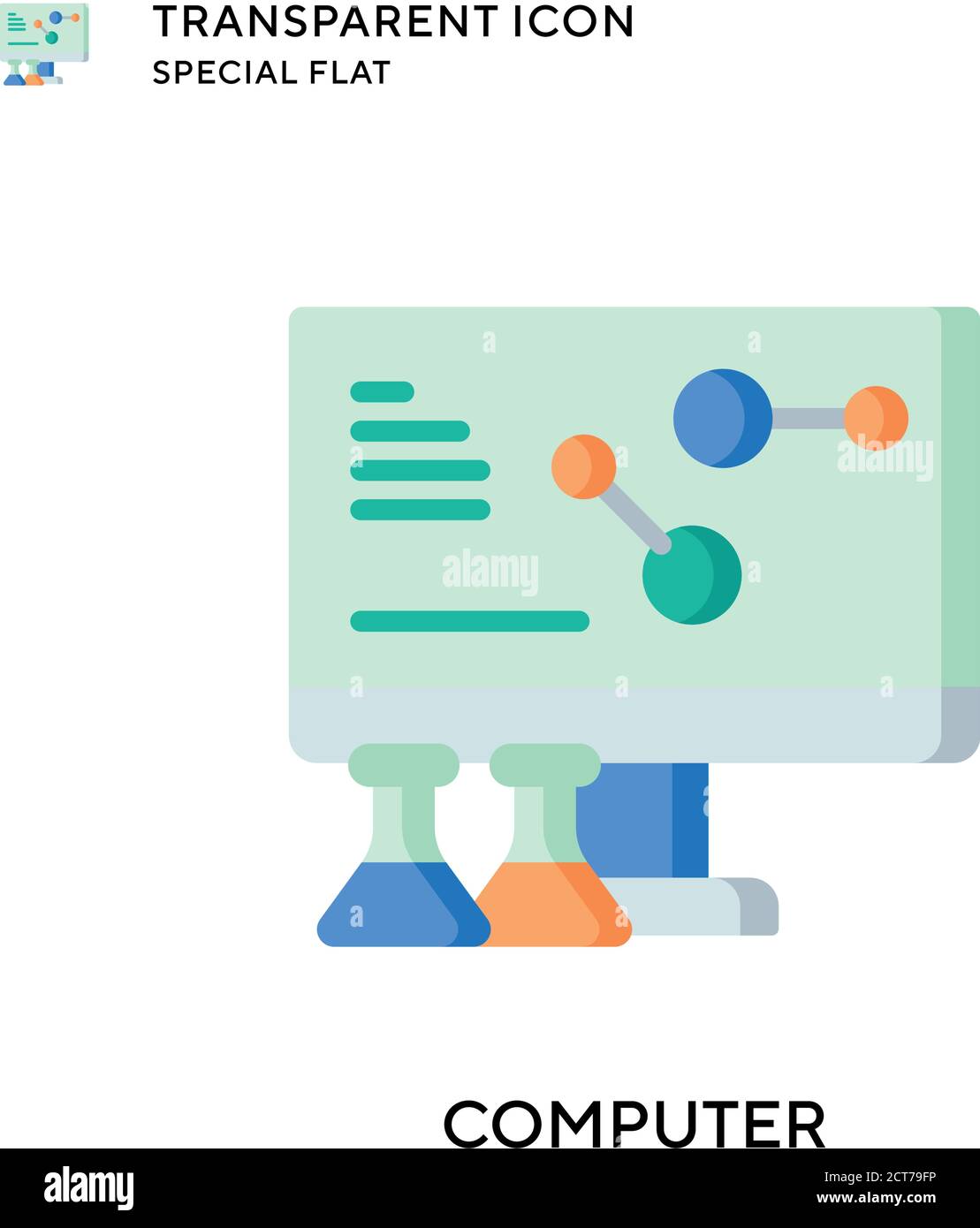 Computer vector icon. Flat style illustration. EPS 10 vector Stock ...