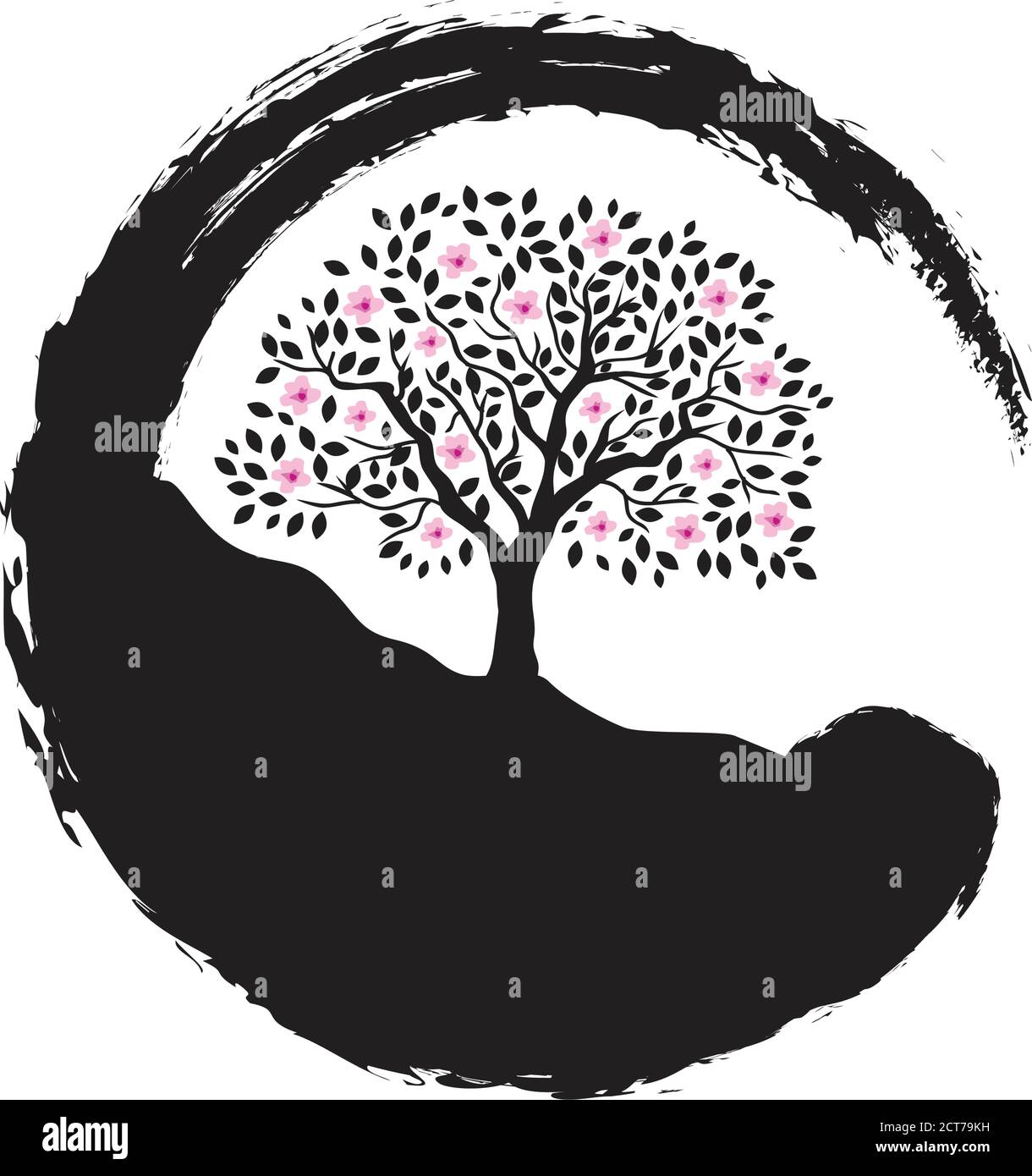blossom tree inside zen symbol Stock Vector Image & Art - Alamy