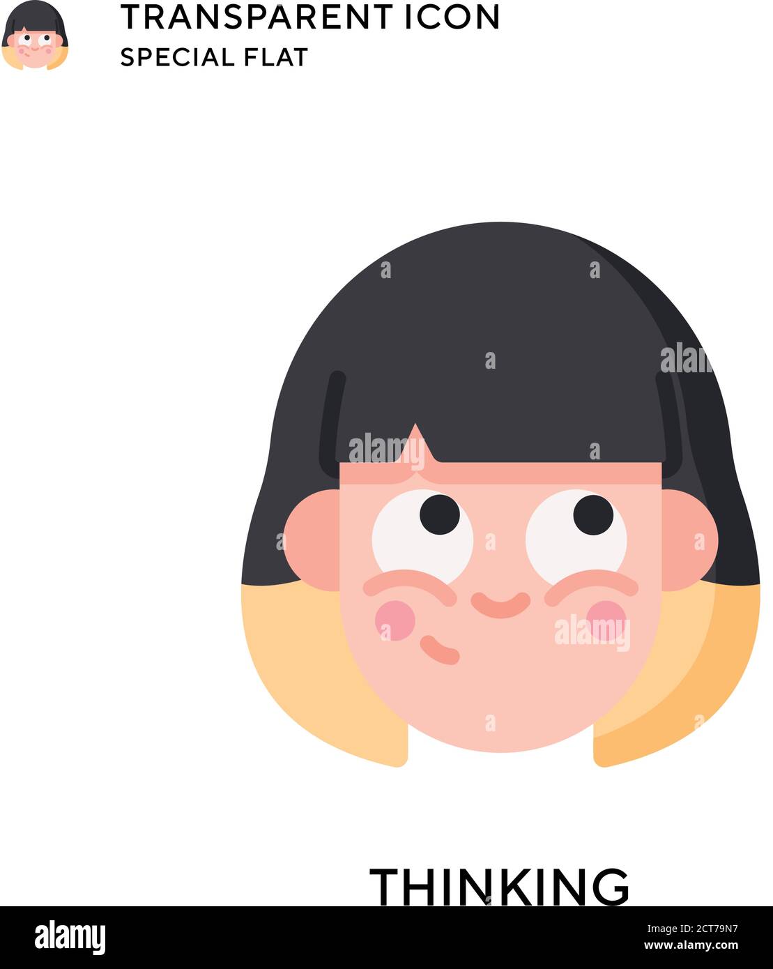 Thinking vector icon. Flat style illustration. EPS 10 vector Stock ...