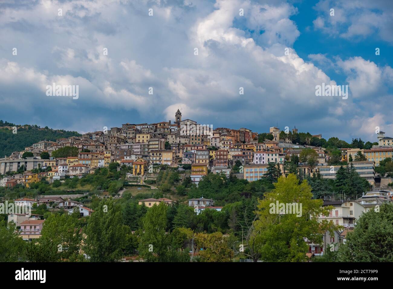 Overview of Fiuggi in Italy, Scenic sight in Fiuggi, province of ...