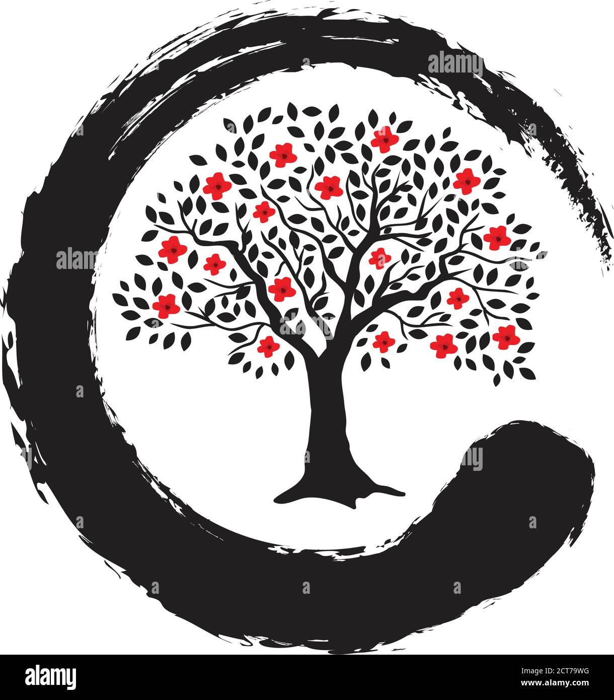 blossom tree inside zen symbol Stock Vector Image & Art - Alamy