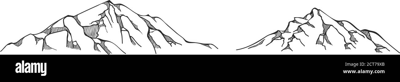 Hand drawn mountains vector illustration Stock Vector Image & Art - Alamy