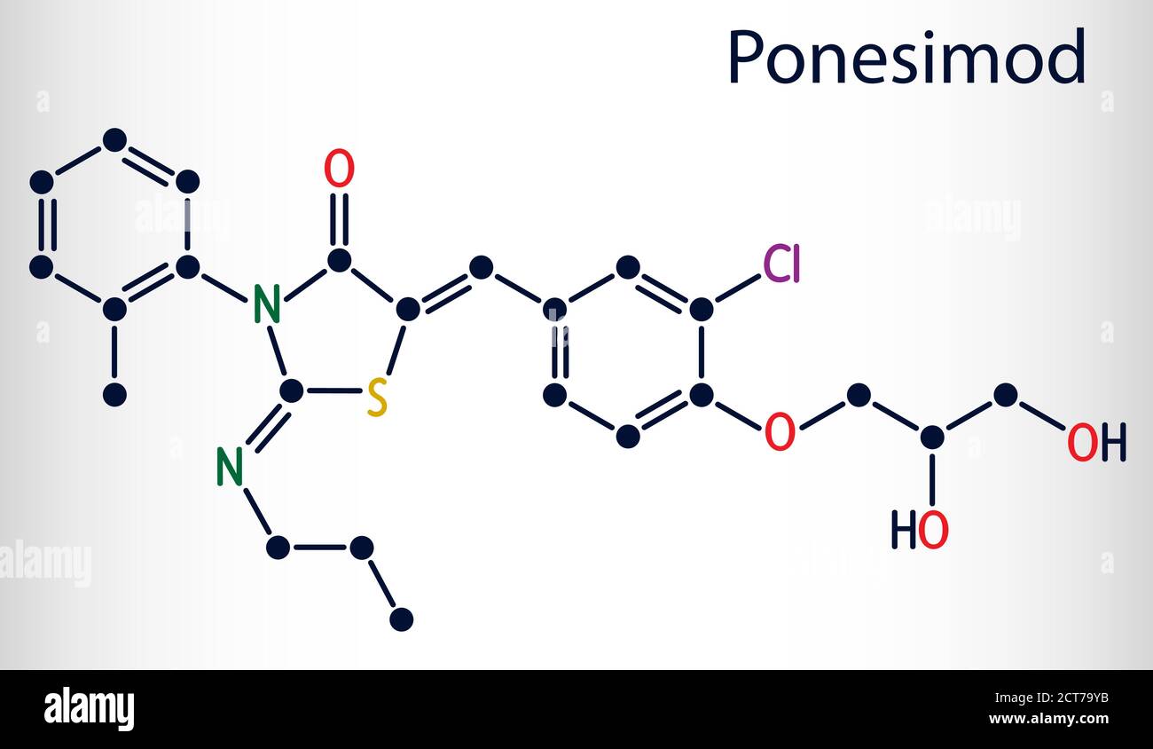 Ponesimod, experimental anti-inflammatory drug molecule. Treatment of ...