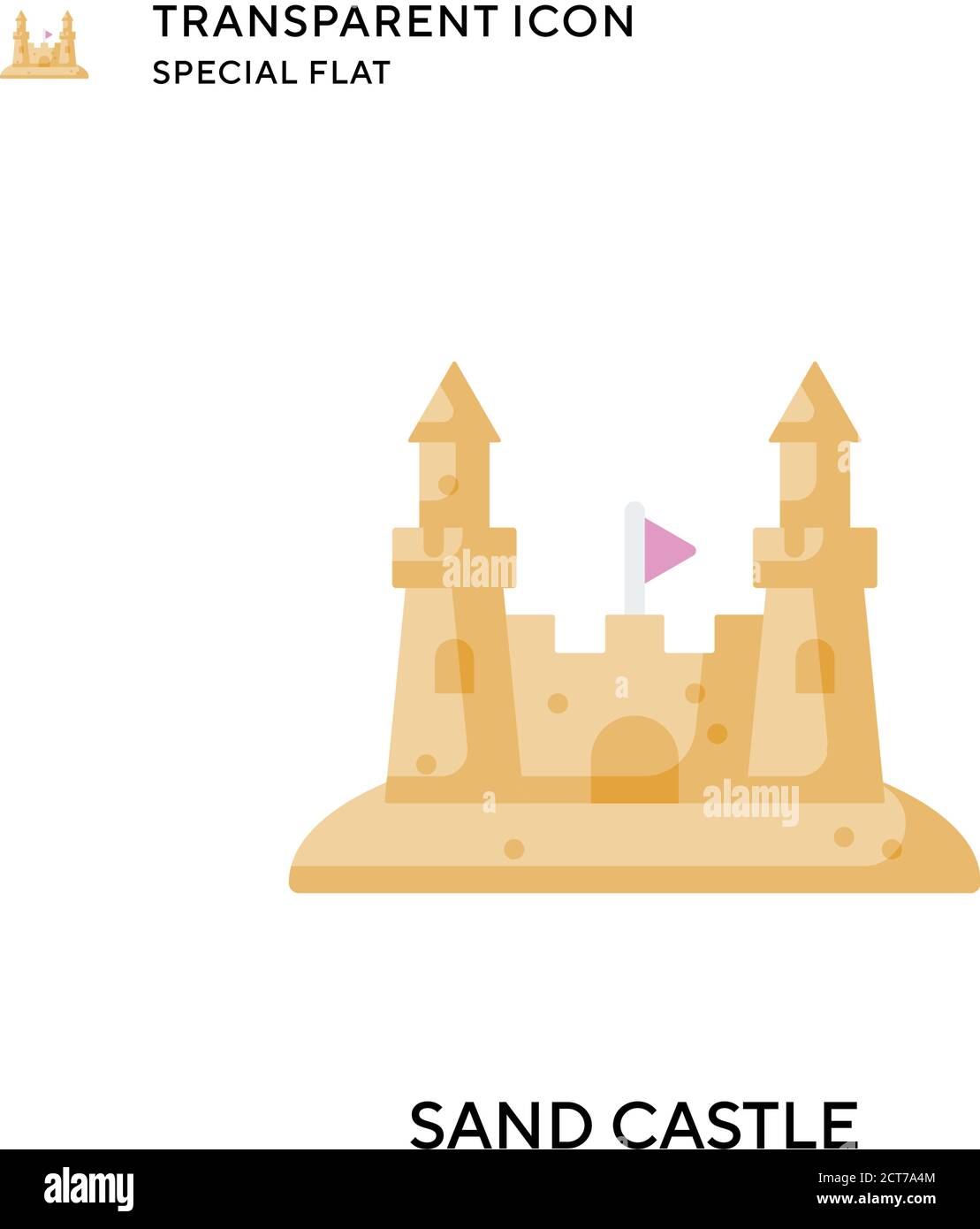 Sand castle vector icon. Flat style illustration. EPS 10 vector Stock ...