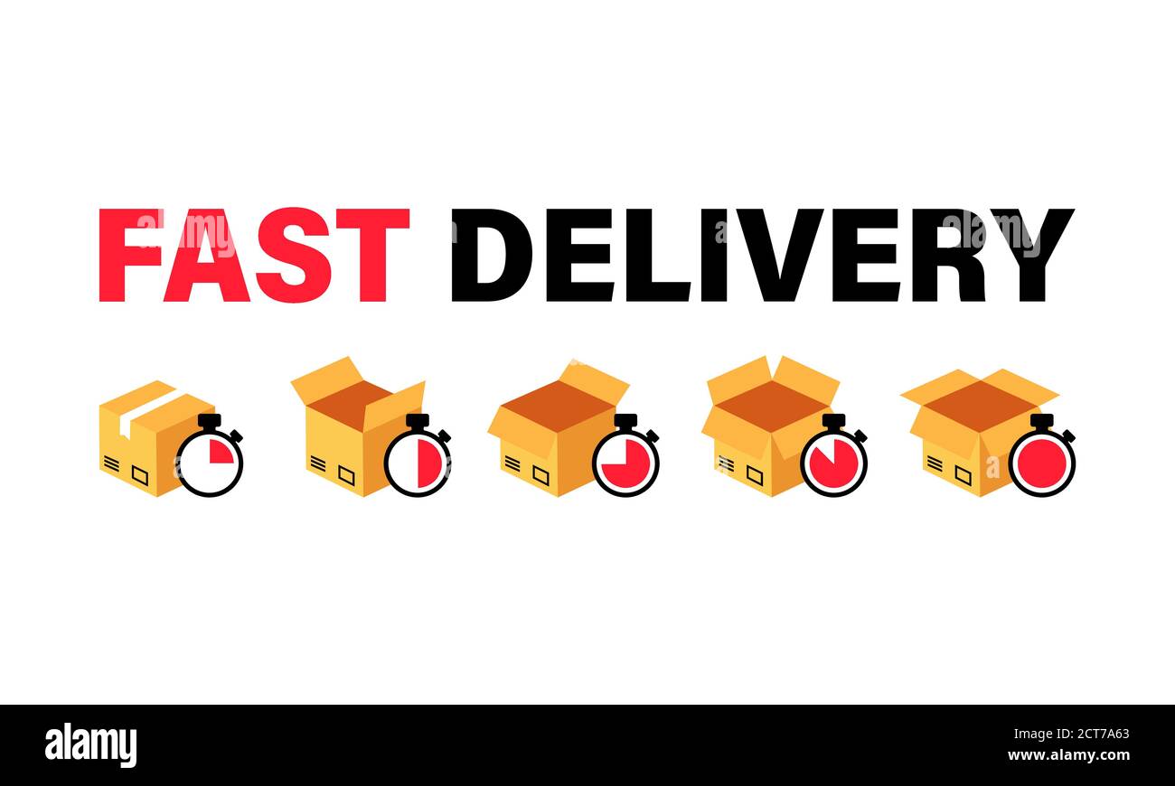 Fast delivery service icon. Vector on isolated white background. EPS 10 ...