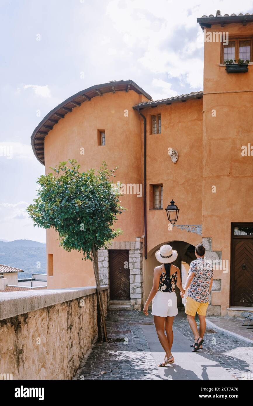 Overview of Fiuggi in Italy, Scenic sight in Fiuggi, province of ...