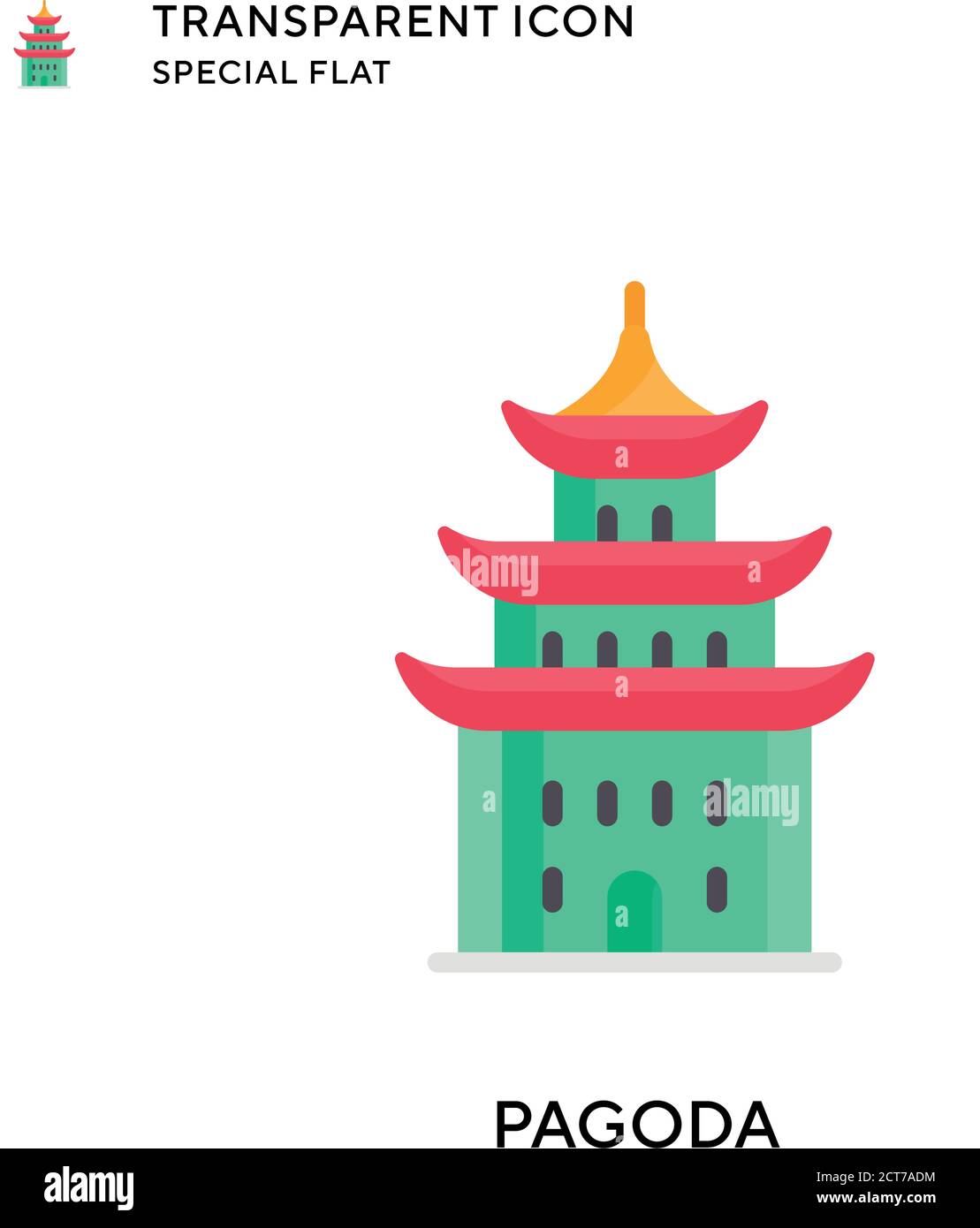 Pagoda vector icon. Flat style illustration. EPS 10 vector Stock Vector ...