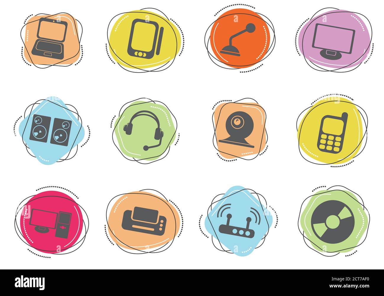 media Icon Set Stock Vector Image & Art - Alamy