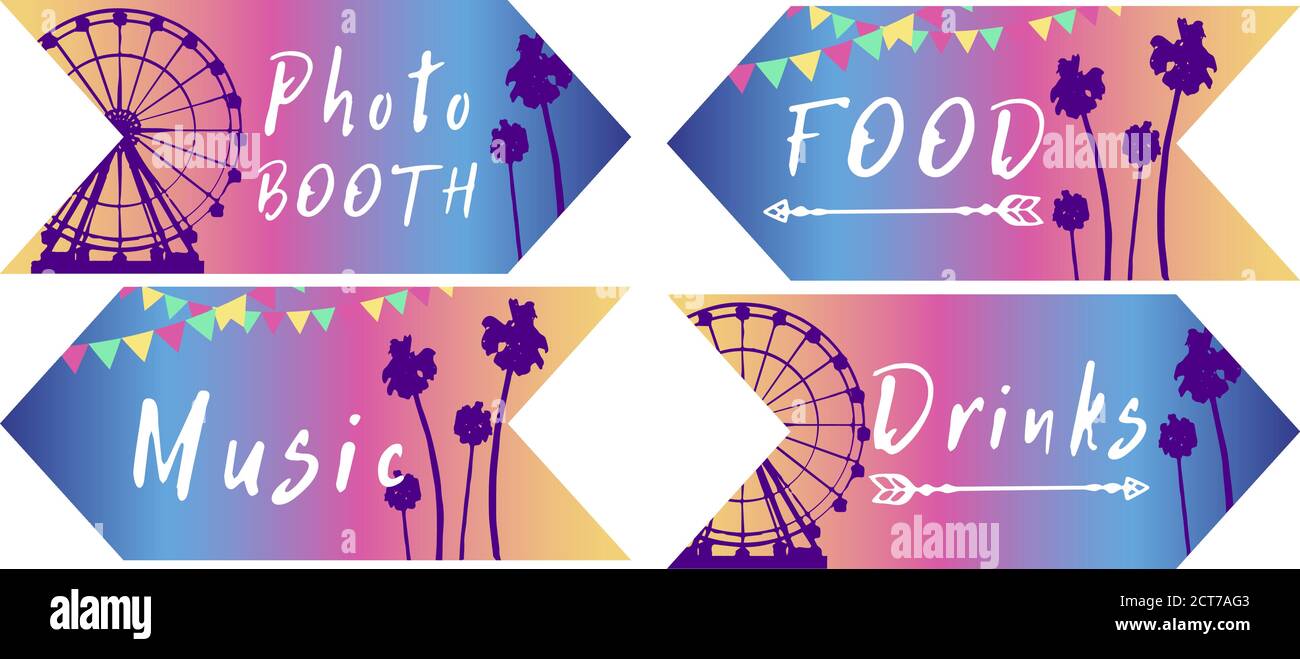 Pastel Coachella Themed Festival Printed, Package Set. Print version ...