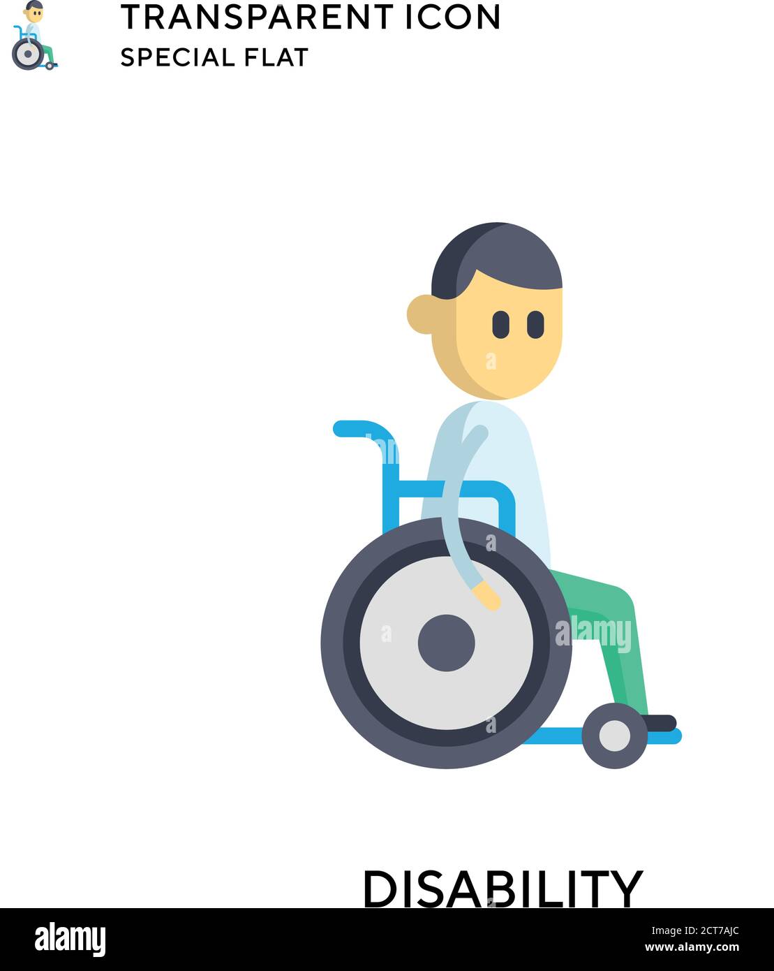 Disability vector icon. Flat style illustration. EPS 10 vector Stock ...