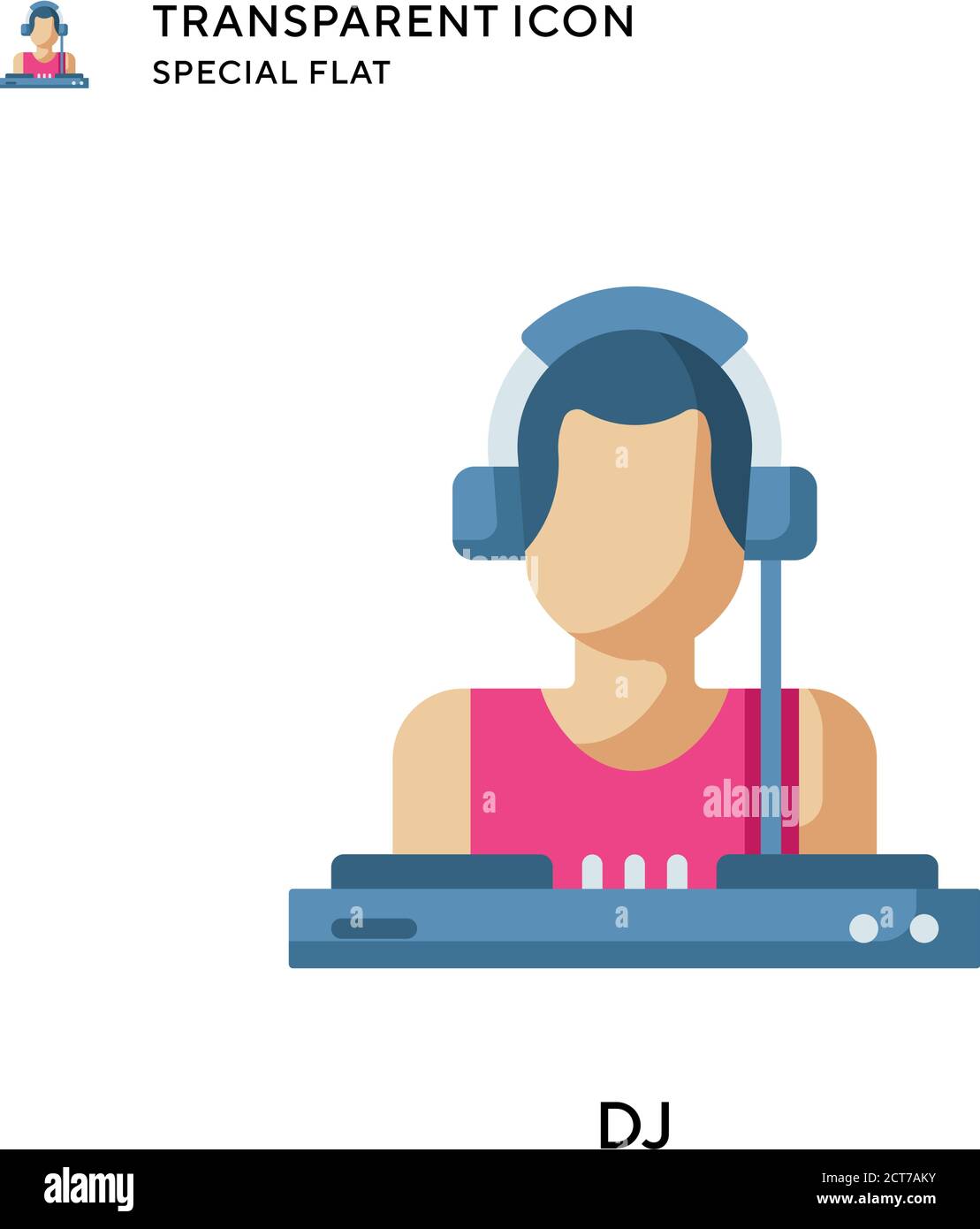 DJ vector icon. Flat style illustration. EPS 10 vector Stock Vector ...